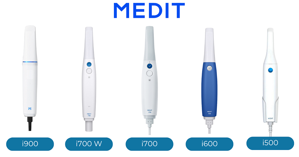 Comparing Medit IOS: i900, i700 Wireless, i700, i600, and i500